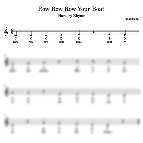 Row Row Row Your Boat Sheet Music